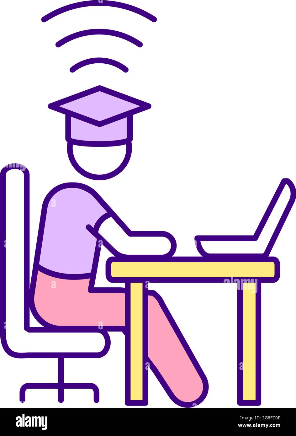 Remote learning art class Stock Vector Images - Alamy