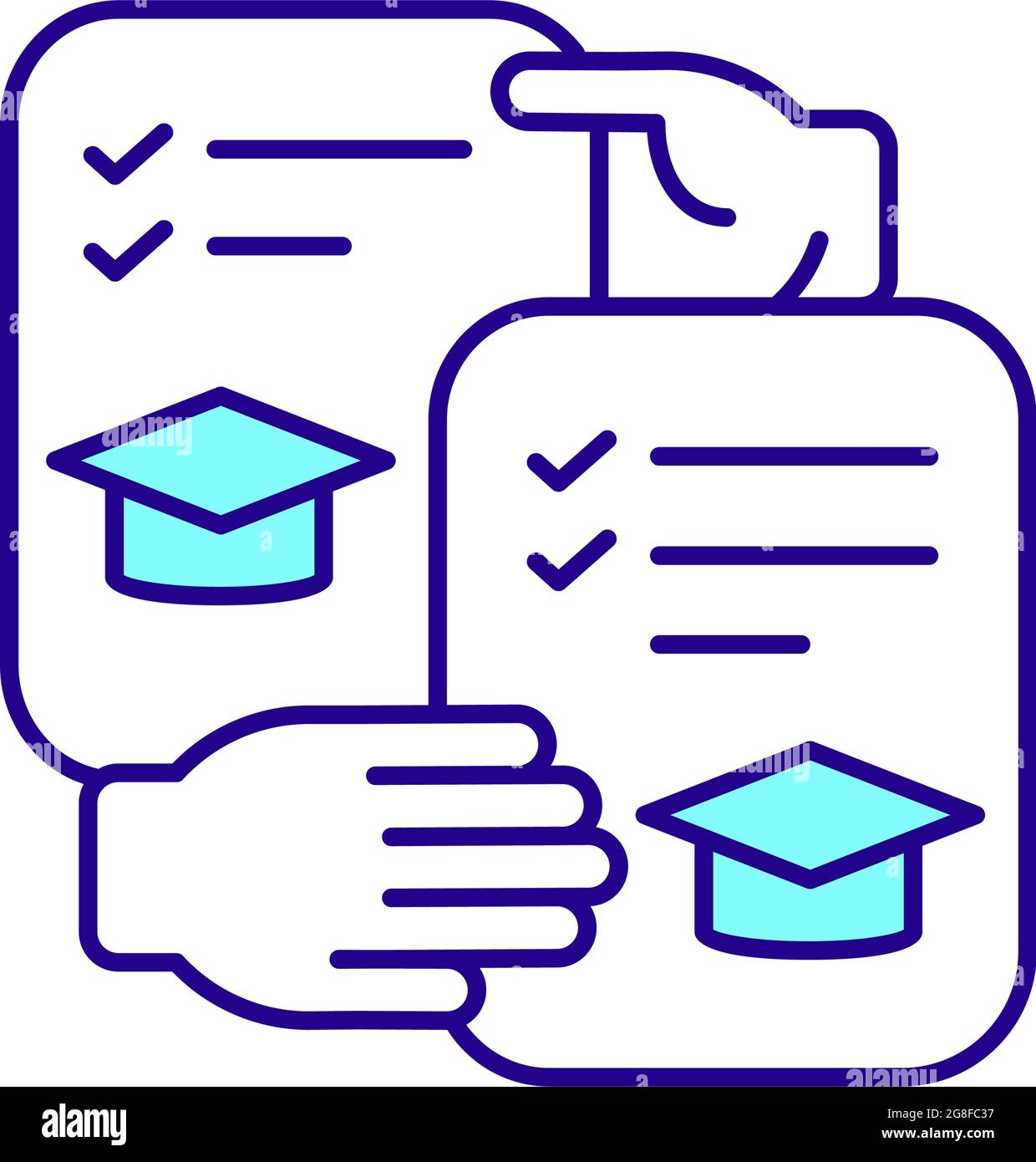 Choosing international internship program RGB color icon Stock Vector ...