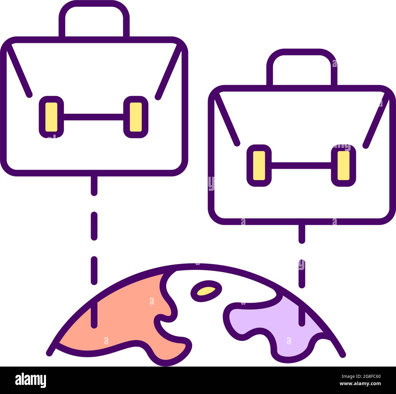 Remote work for international company RGB color icon Stock Vector Image ...