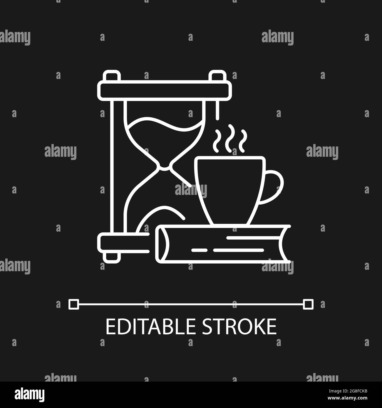 Slow living white linear icon for dark theme Stock Vector Image & Art ...