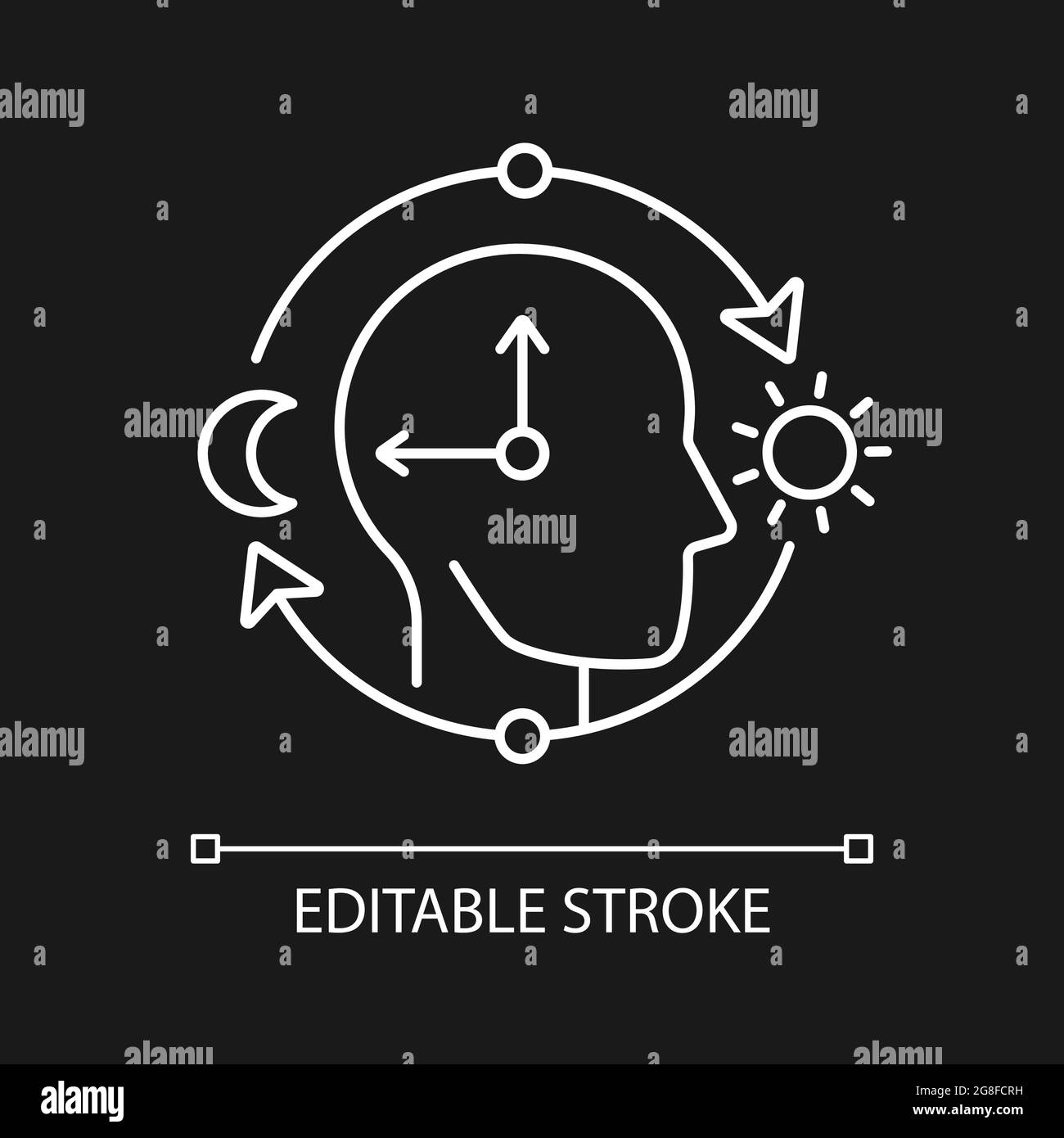 Circadian rhythms white linear icon for dark theme Stock Vector Image ...