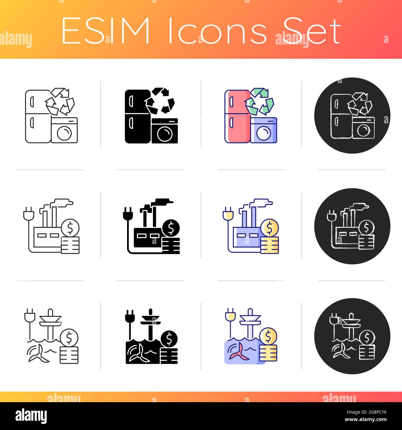 Electricity icons set Stock Vector Image & Art - Alamy