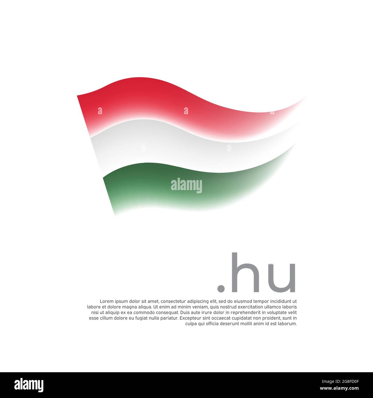 Hungary flag. Stripes colors of the hungarian flag on a white ...
