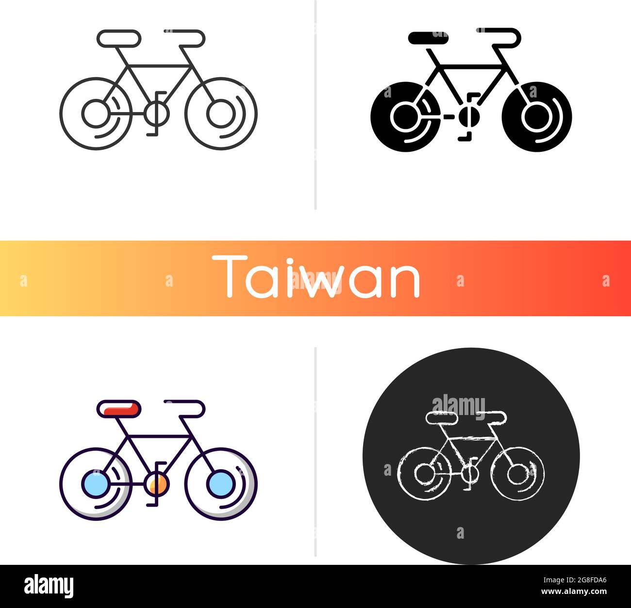 Bicycle white linear icon Stock Vector Image & Art - Alamy