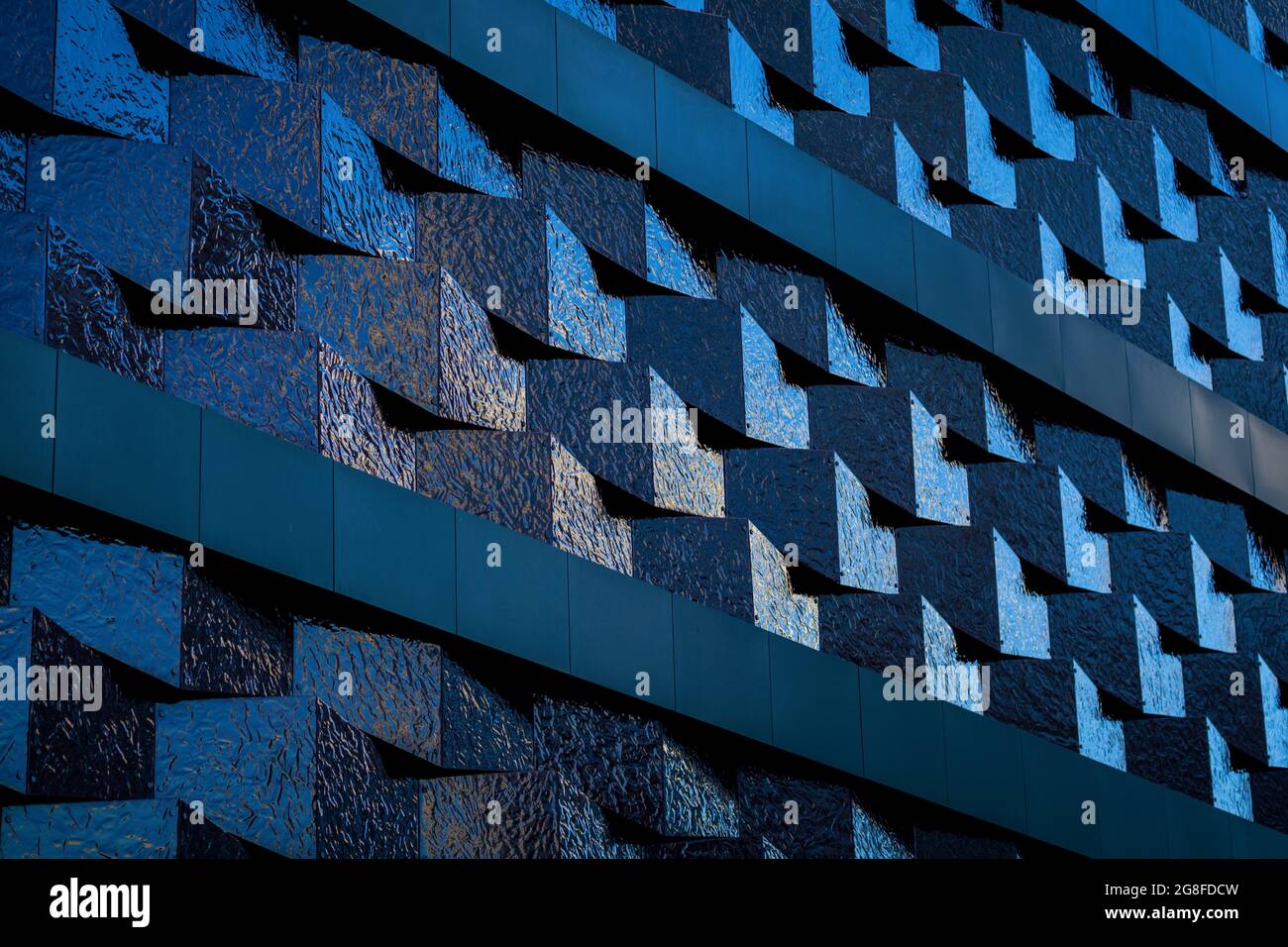 Abstract architectural pattern. blue metallic background Stock Photo ...