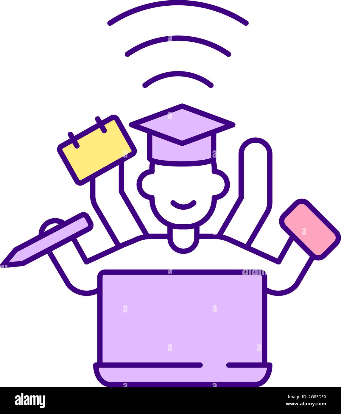 Multi-skilled intern employee RGB color icon Stock Vector Image & Art ...