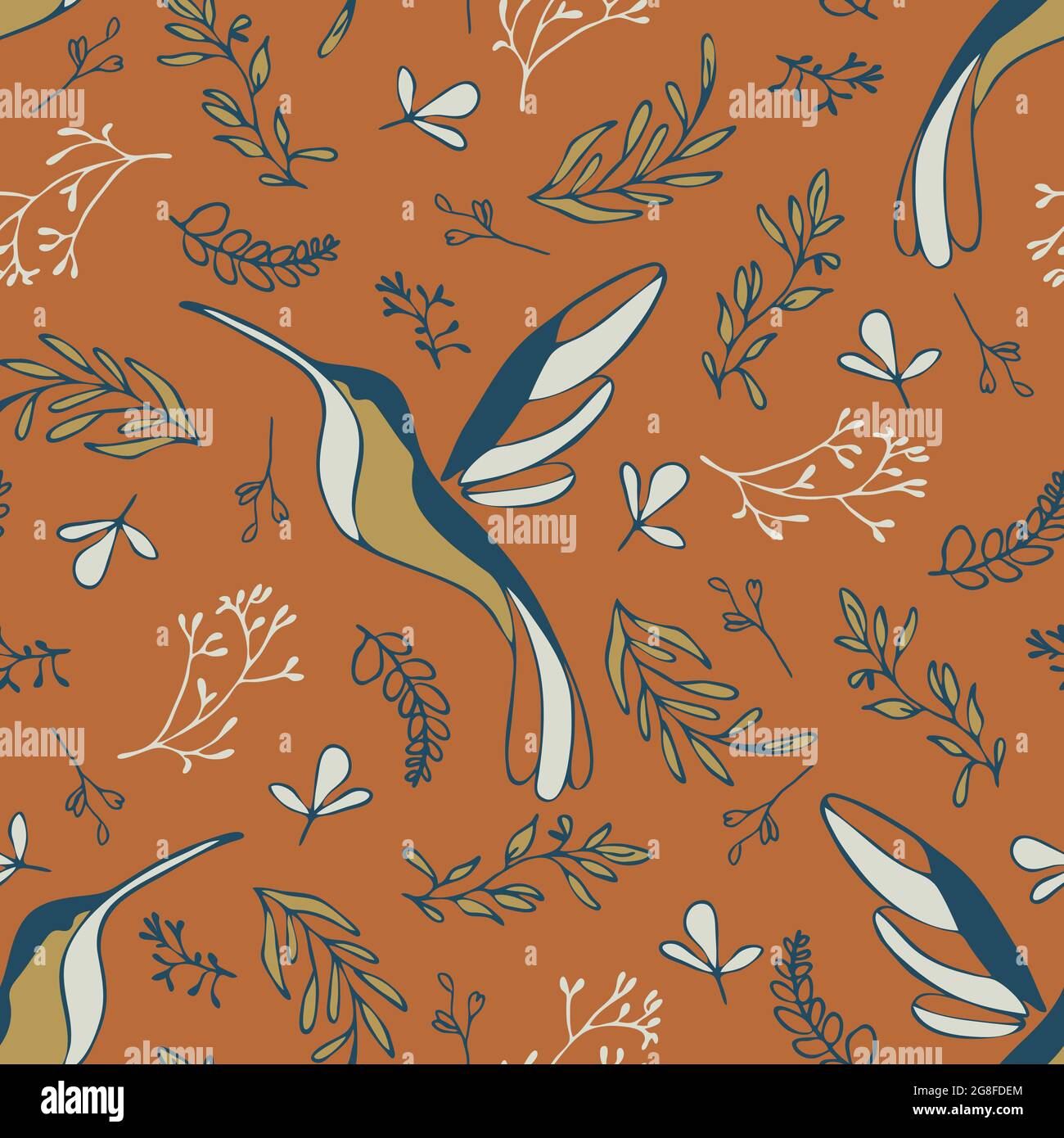 Seamless Vintage Wallpaper Pattern Orange