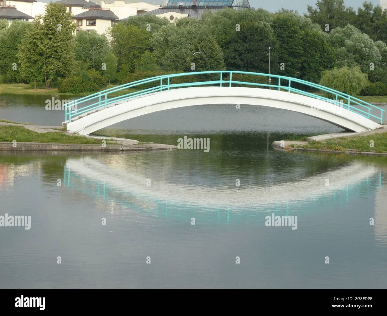 Bridge with green metal hand railing hi-res stock photography and ...