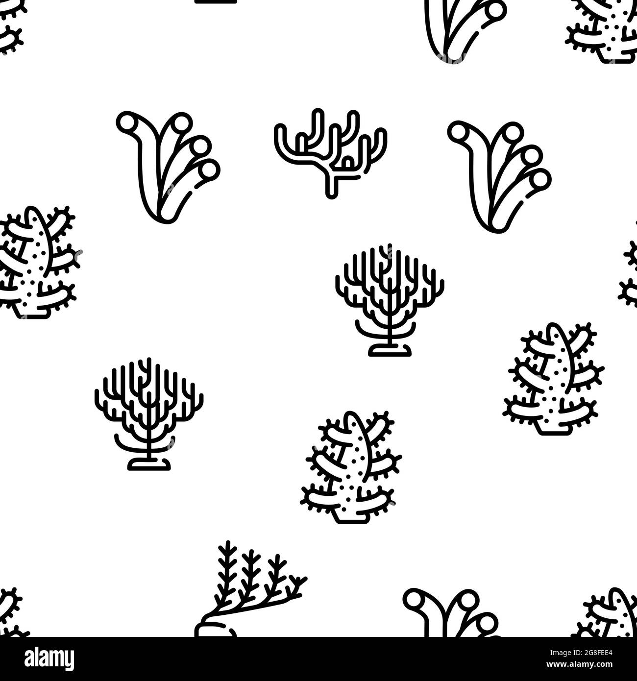 Coral Sea Aquatic Reef Vector Seamless Pattern Stock Vector Image & Art ...