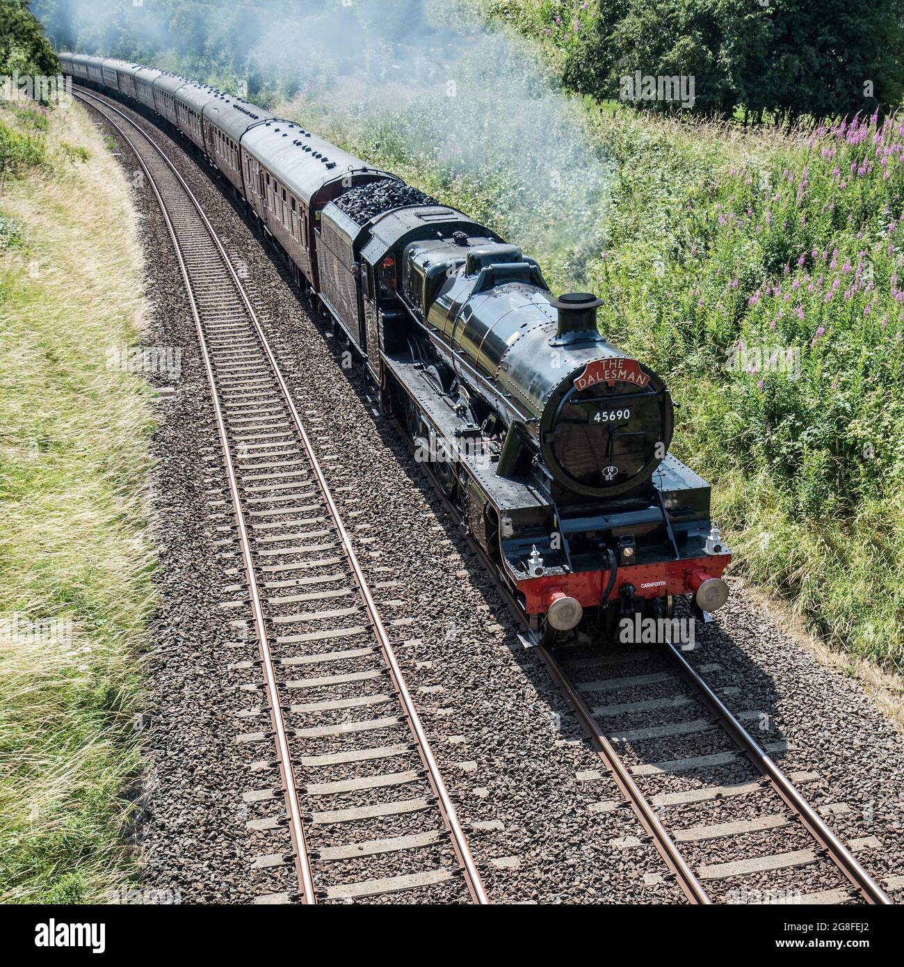 Jubilee class no 45690 leander steam locomotive hi-res stock ...