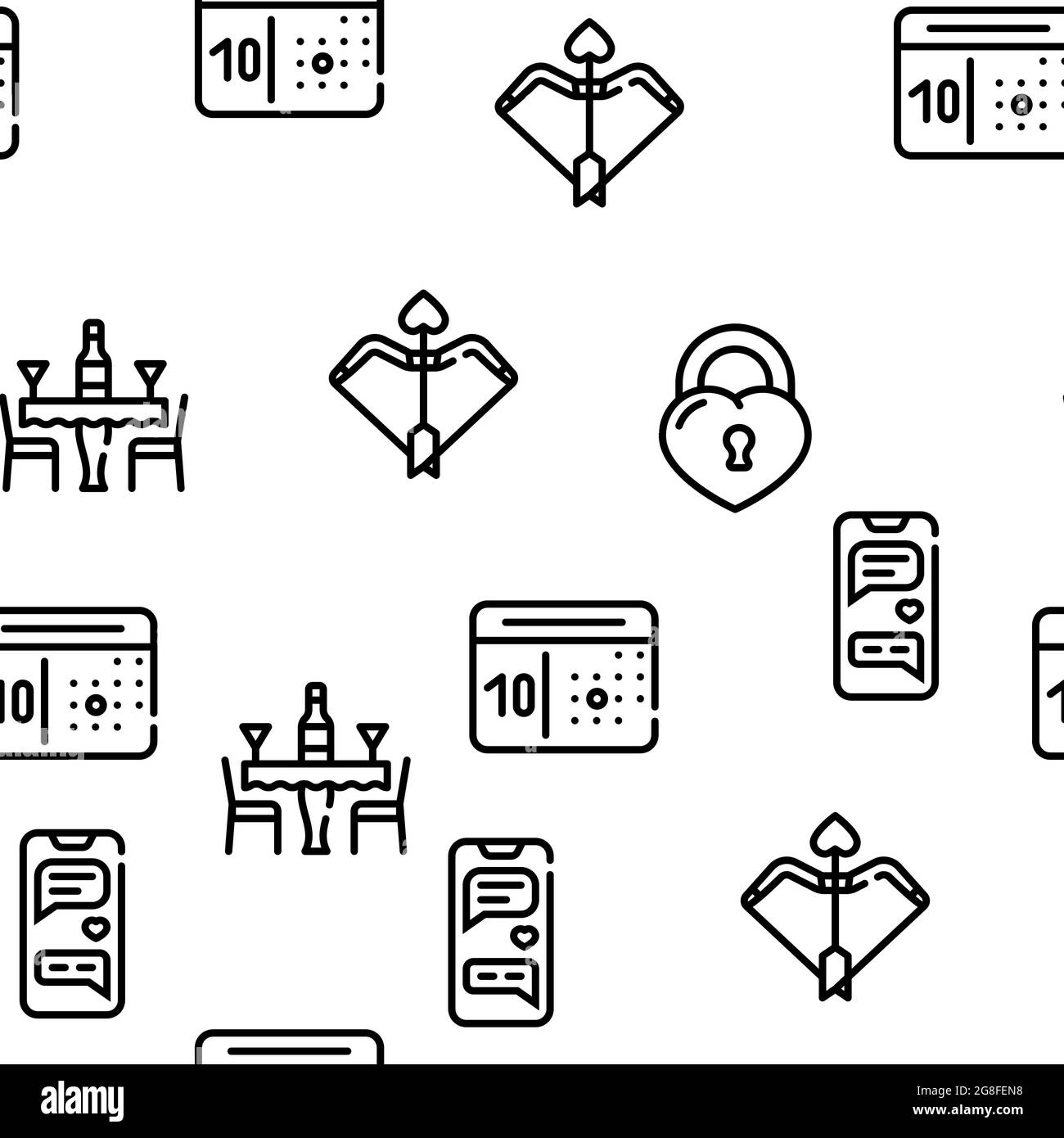 Dating Love Romantic Vector Seamless Pattern Stock Vector Image & Art ...