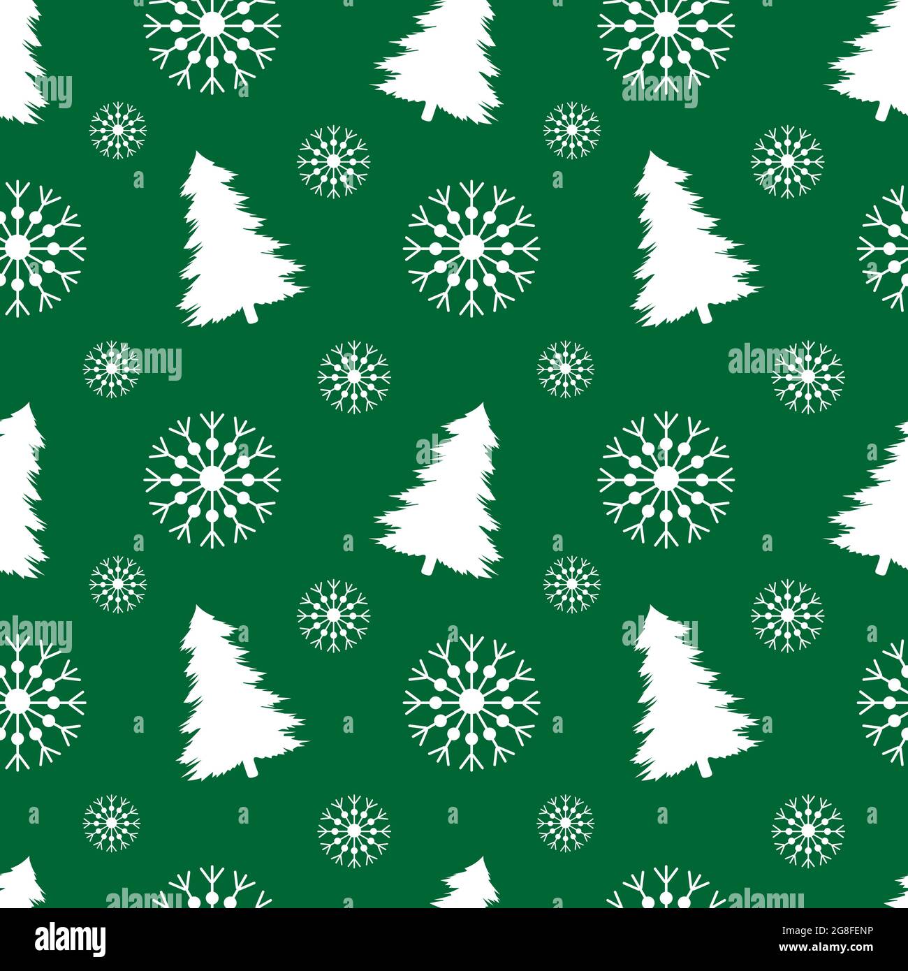 Seamless pattern. Christmas trees and snowflakes Stock Vector Image ...