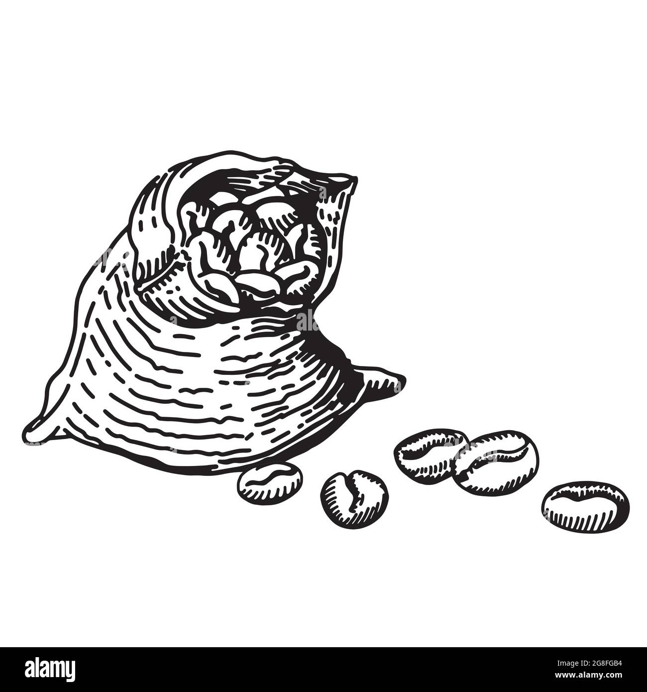 Hand drawn vector illustration in sketch style. Ink drawn. bag of ...