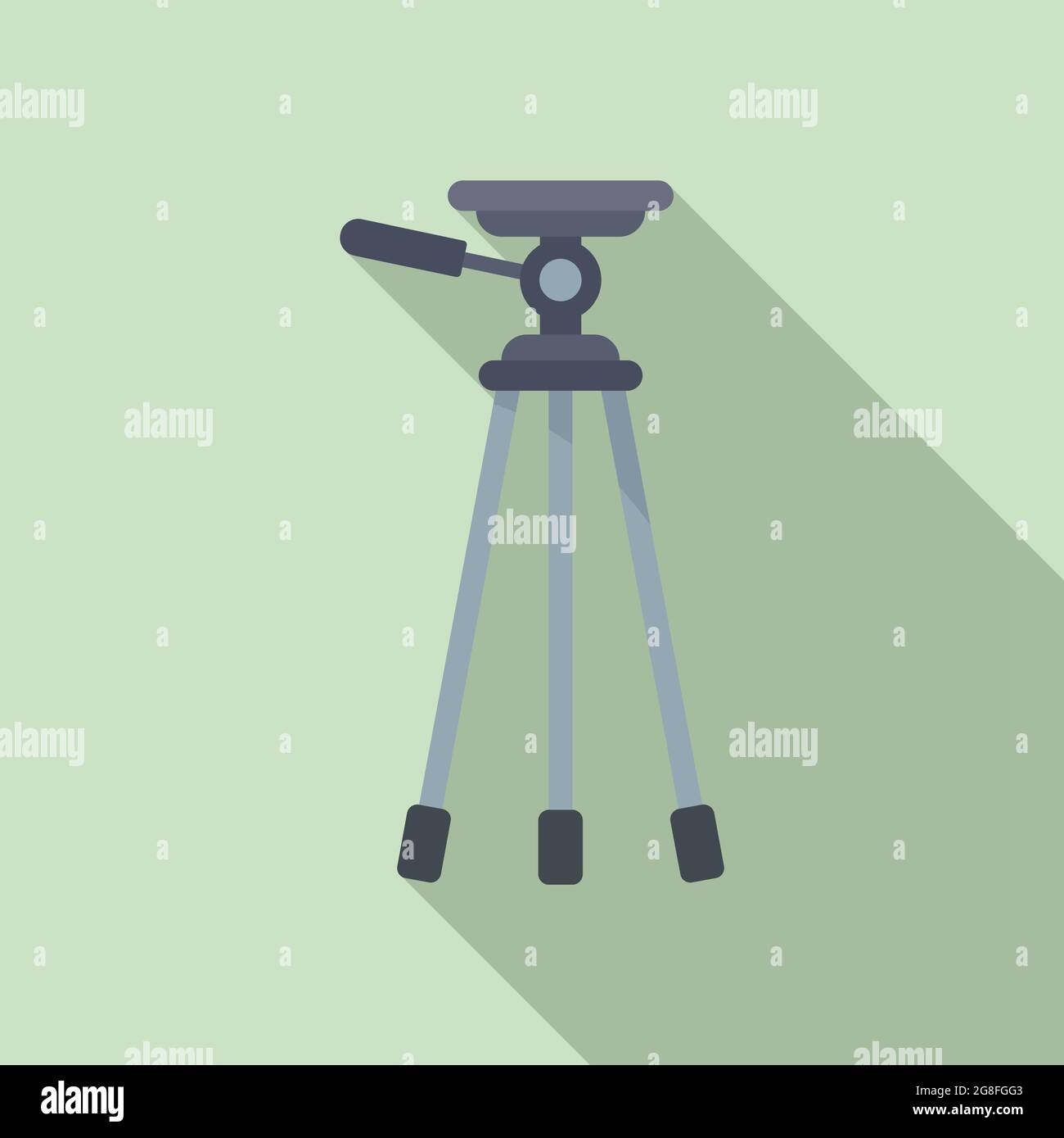 Mobile tripod icon flat vector. Camera video phone stand. Photo tripod ...