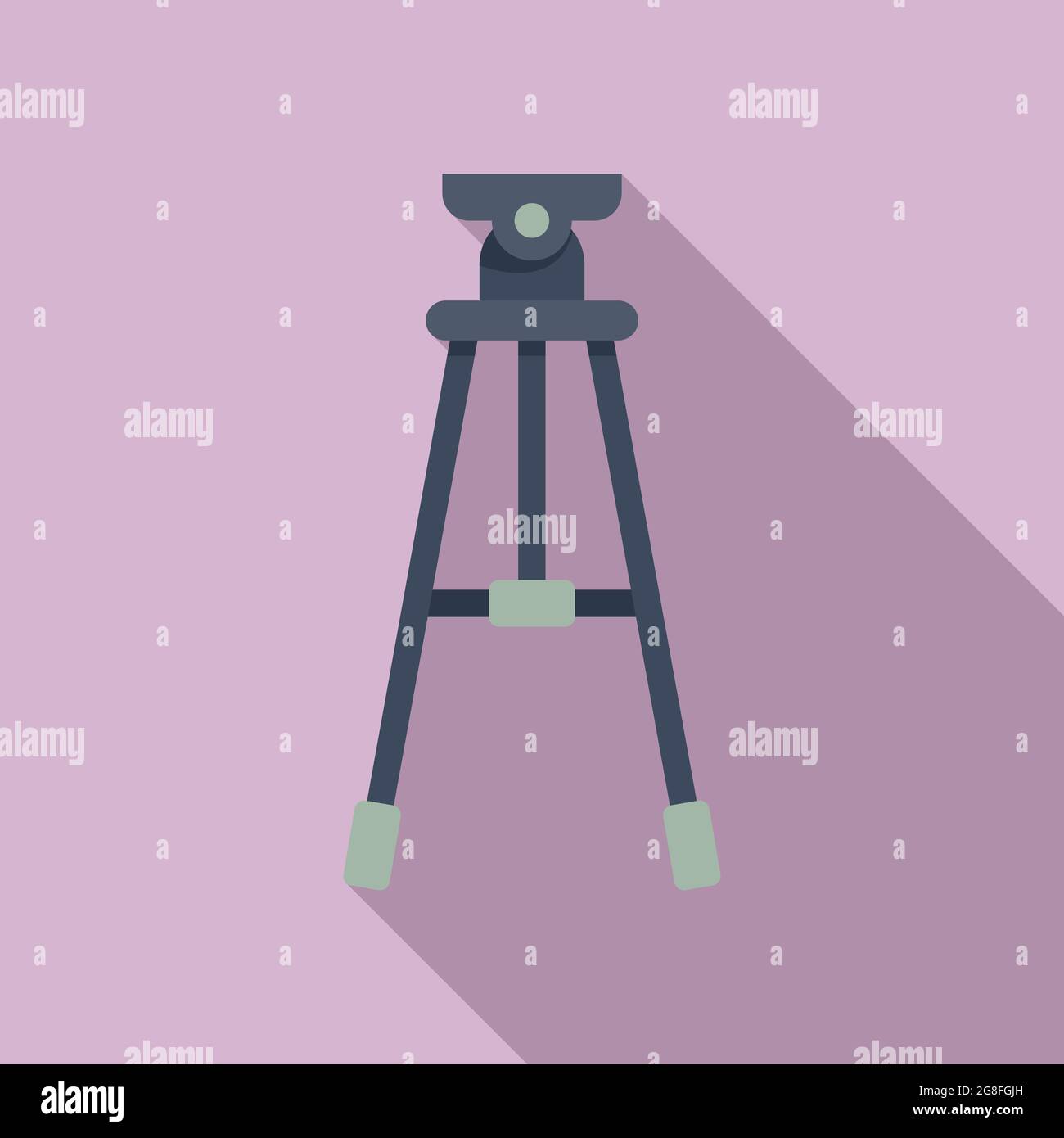 Studio tripod icon flat vector. Video camera stand. Digital film tripod ...
