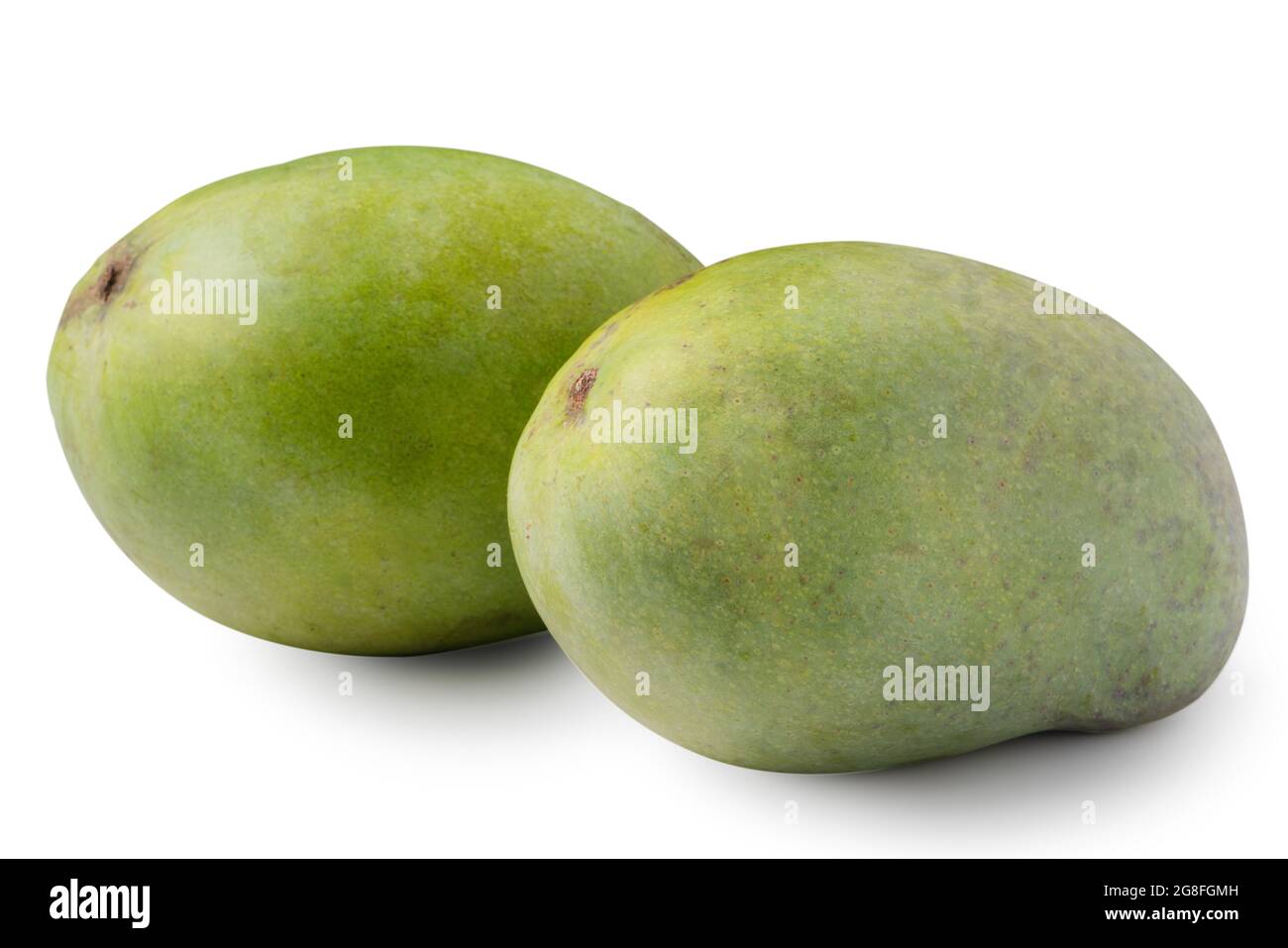 Close up of beautiful delicious green ripe mango isolated on white ...