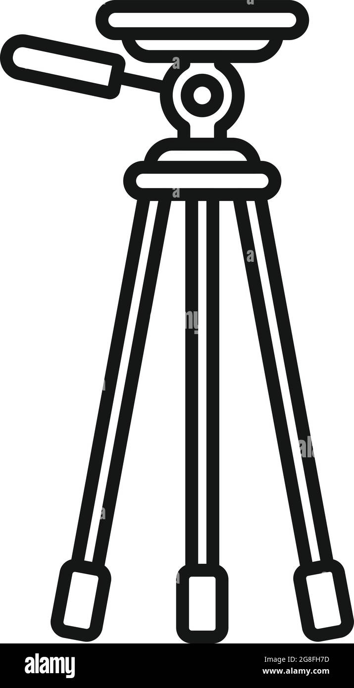 Mobile tripod icon outline vector. Camera video phone stand. Photo ...