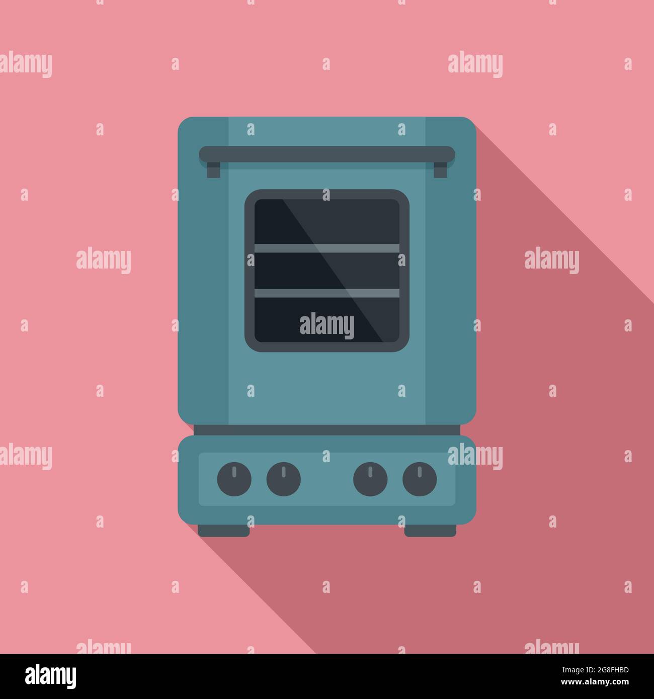 Inside convection oven icon flat vector. Turbo fan oven. Kitchen stove ...