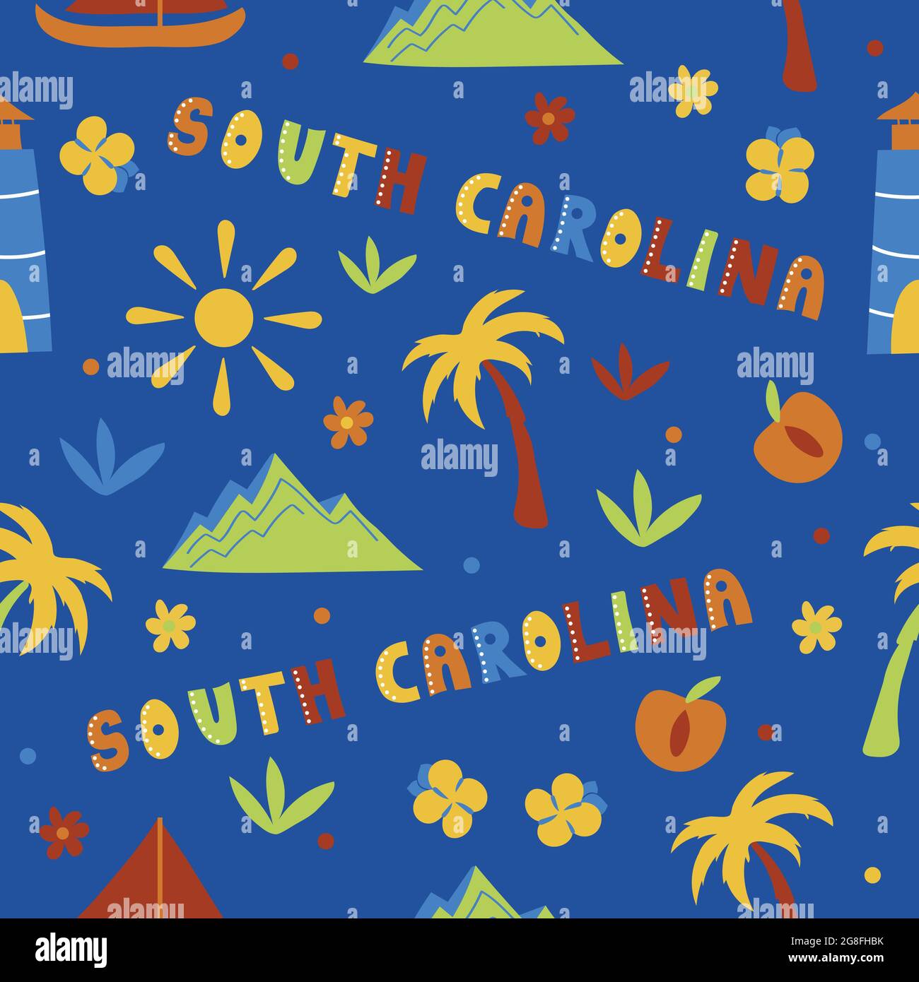 USA collection. Vector illustration of South Carolina theme. State ...