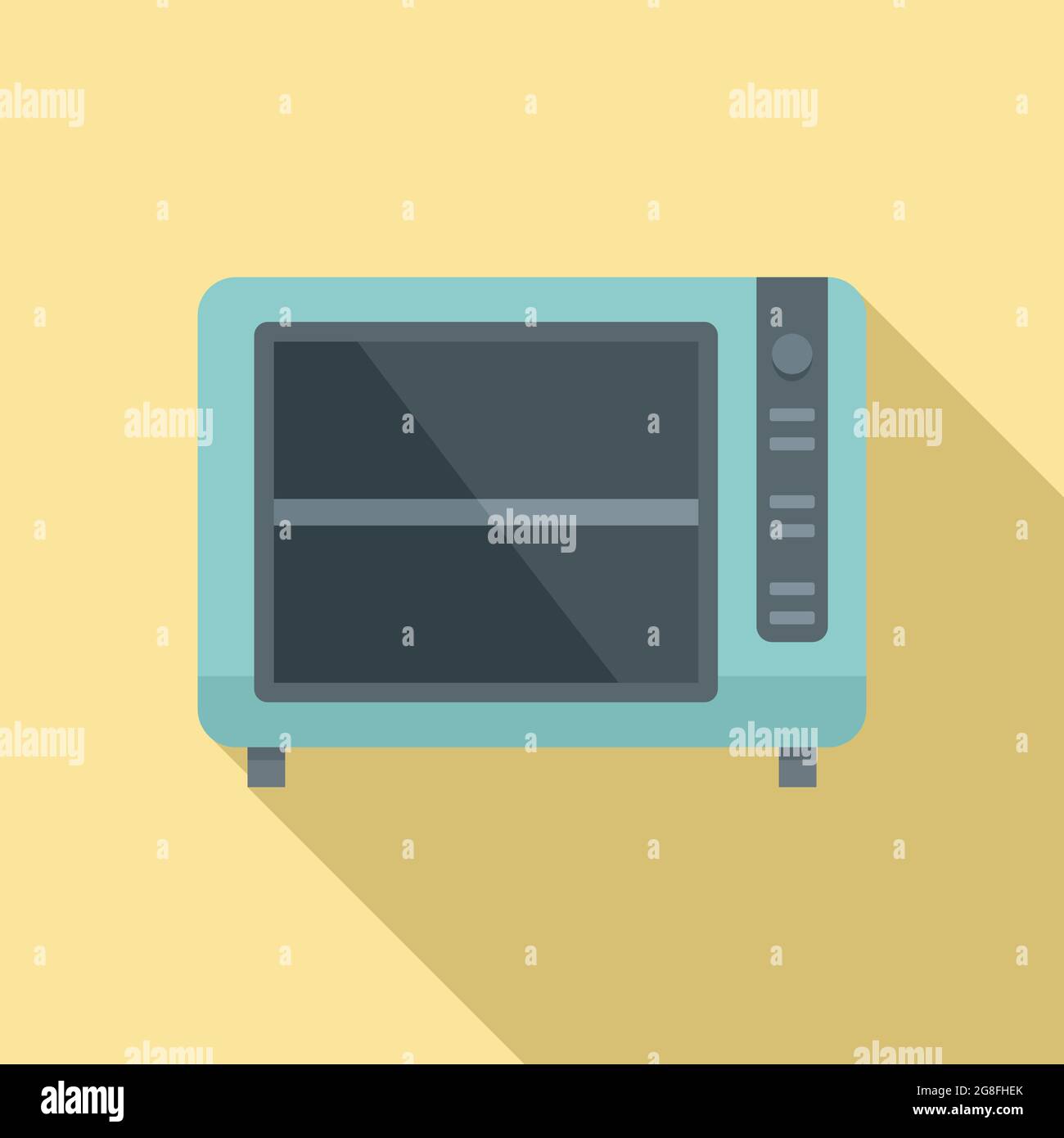 Convection oven timer icon flat vector. Cook stove. Electric kitchen ...