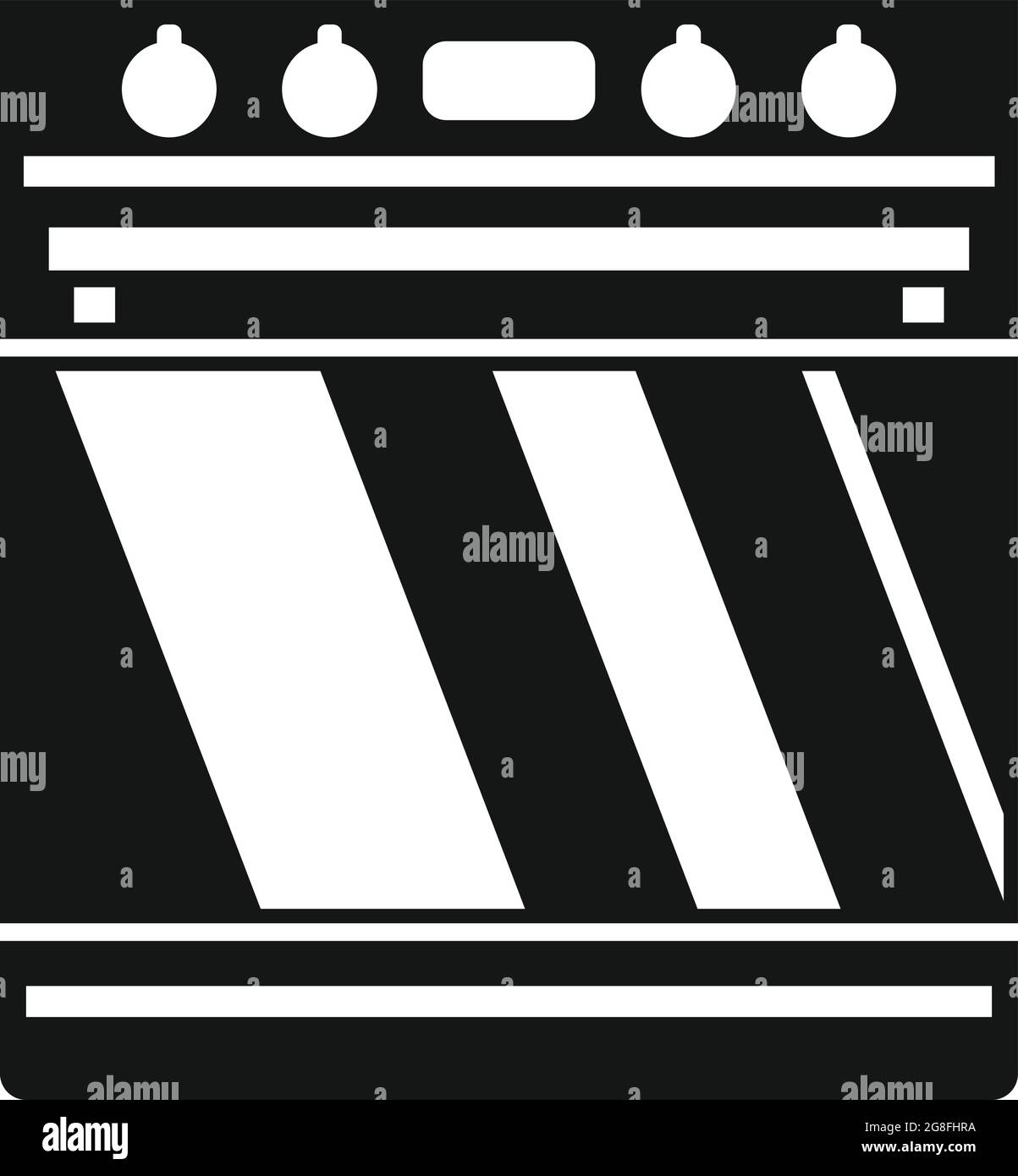 Digital convection oven icon simple vector. Electric grill stove ...