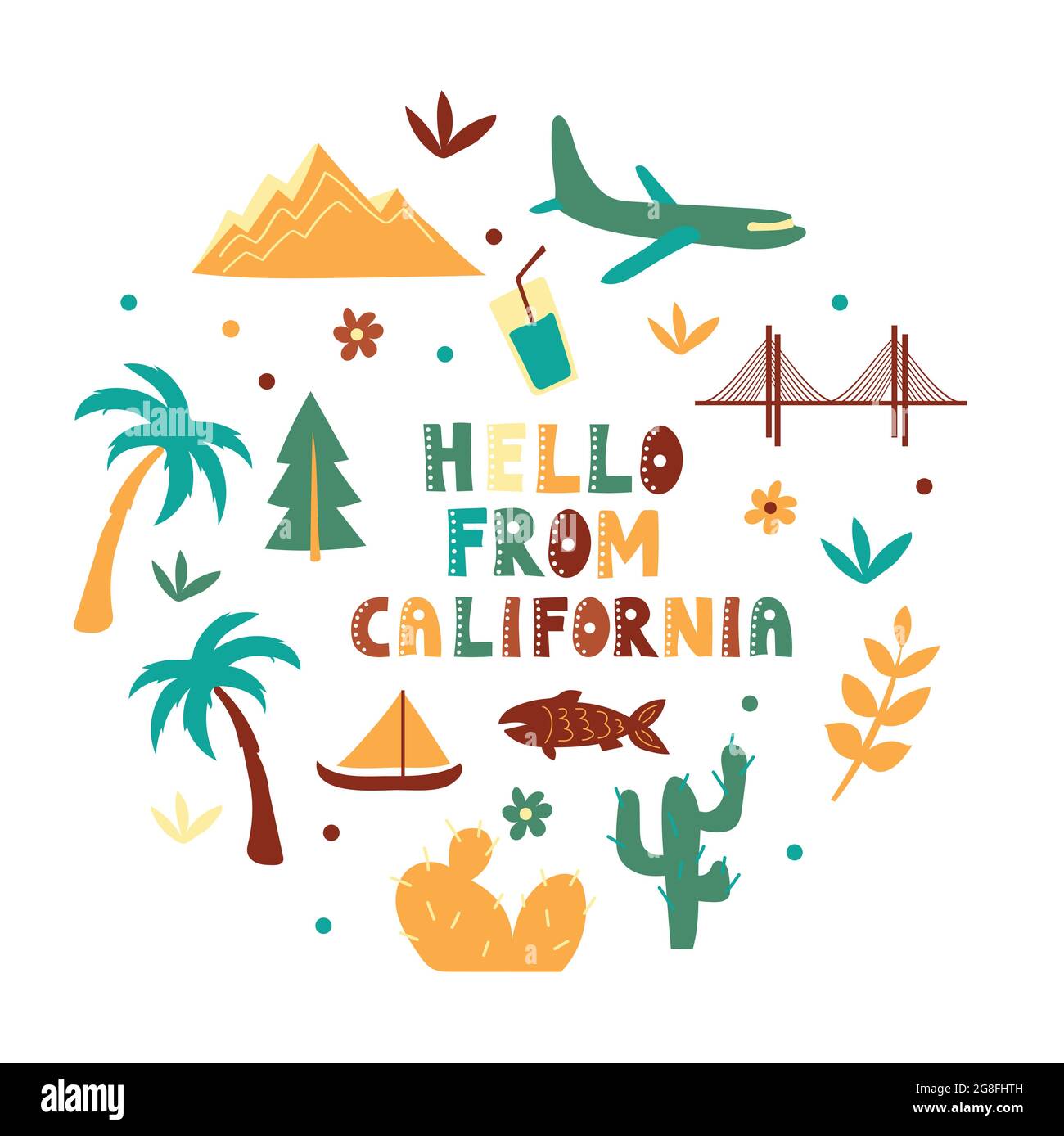 Cartoon map los angeles hi-res stock photography and images - Alamy