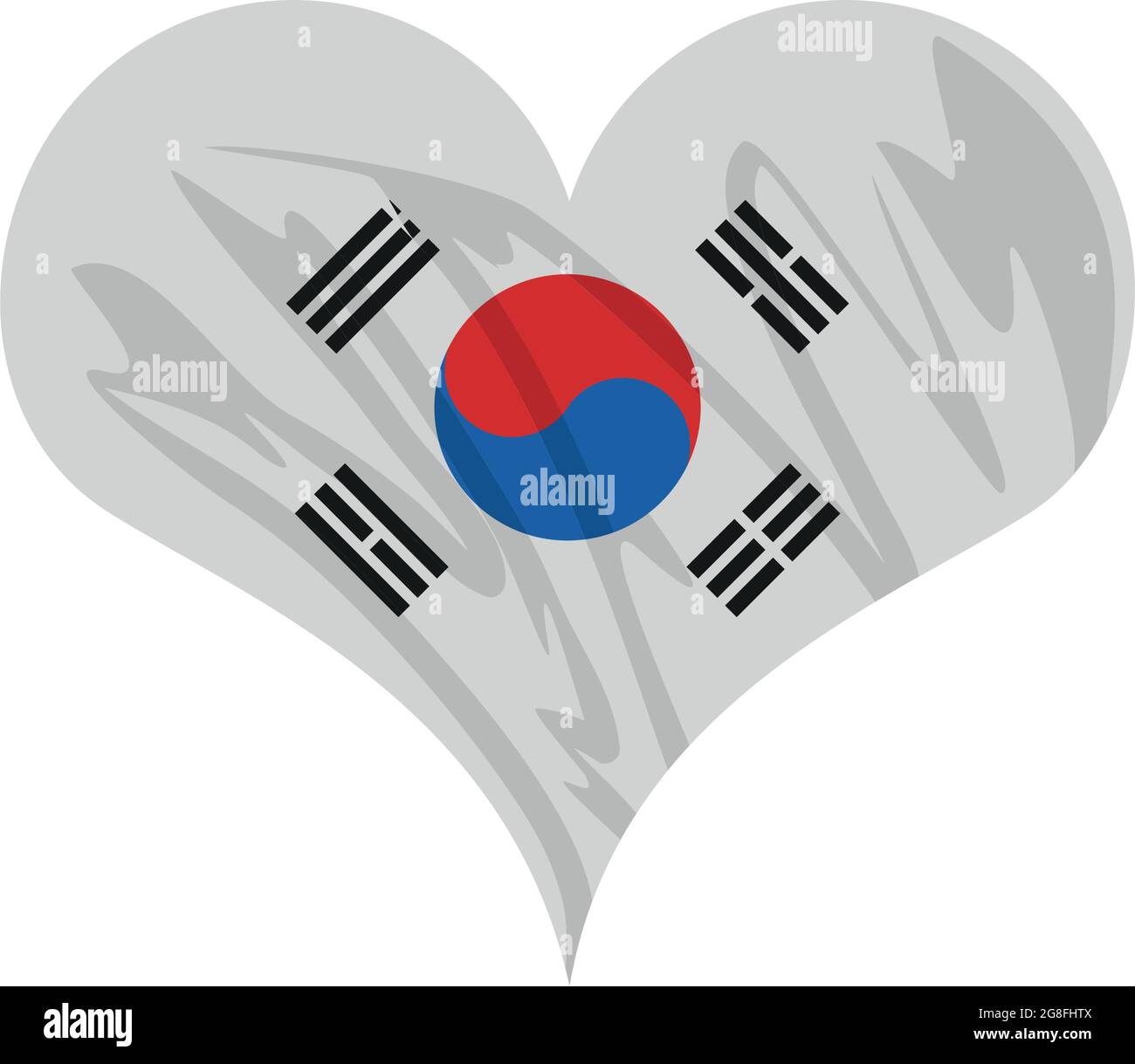 korean flag shaped heart Stock Vector Image & Art - Alamy