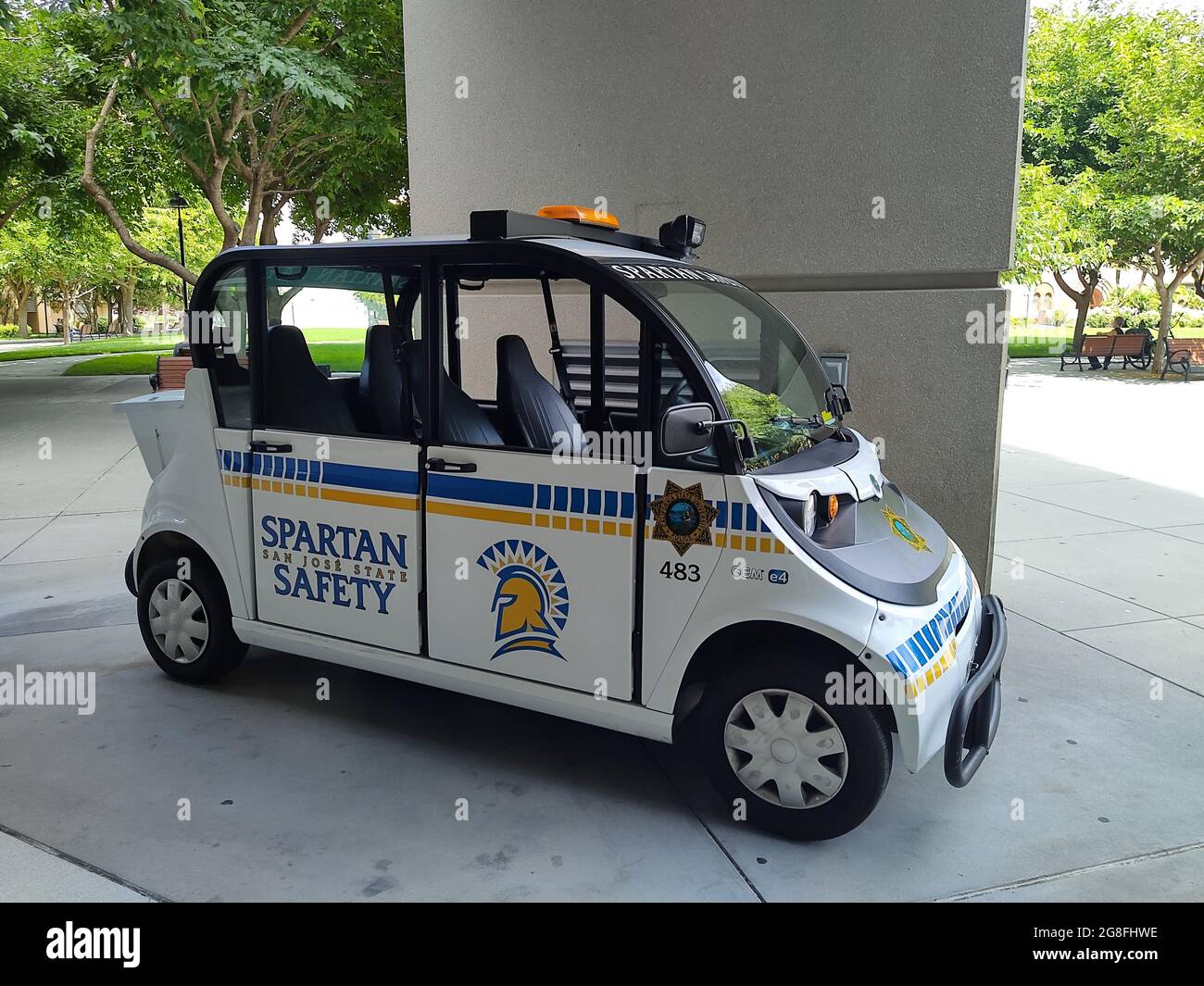 San Jose State University Spartan Safety electric vehicle parked on ...