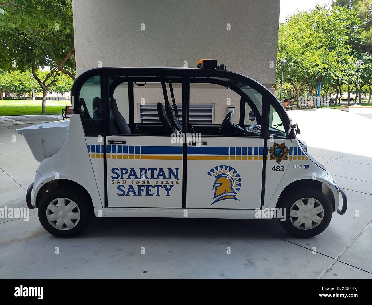 San Jose State University Spartan Safety electric vehicle parked on ...