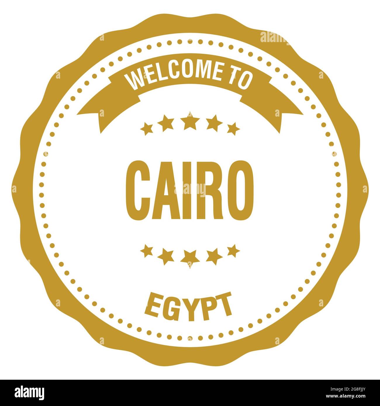 WELCOME TO CAIRO - EGYPT, words written on dark yellow round badge ...