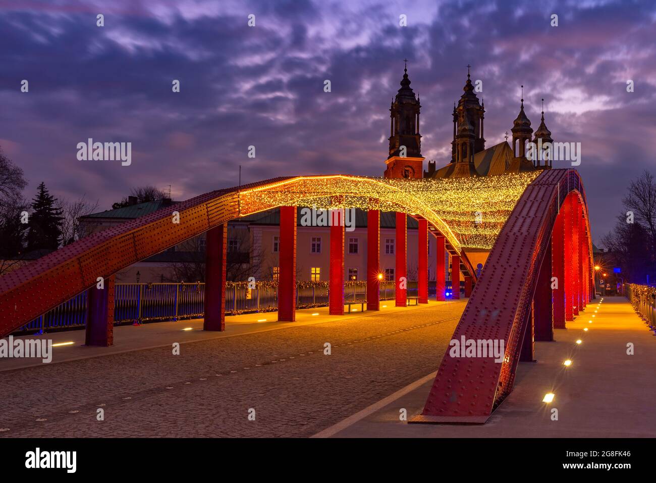 The Bishop Jordan Bridge over Cybina River and Poznan Cathedral at ...