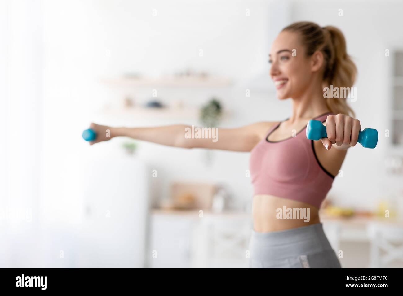 Covid-19 quarantine, home gym, body care and new normal Stock Photo - Alamy