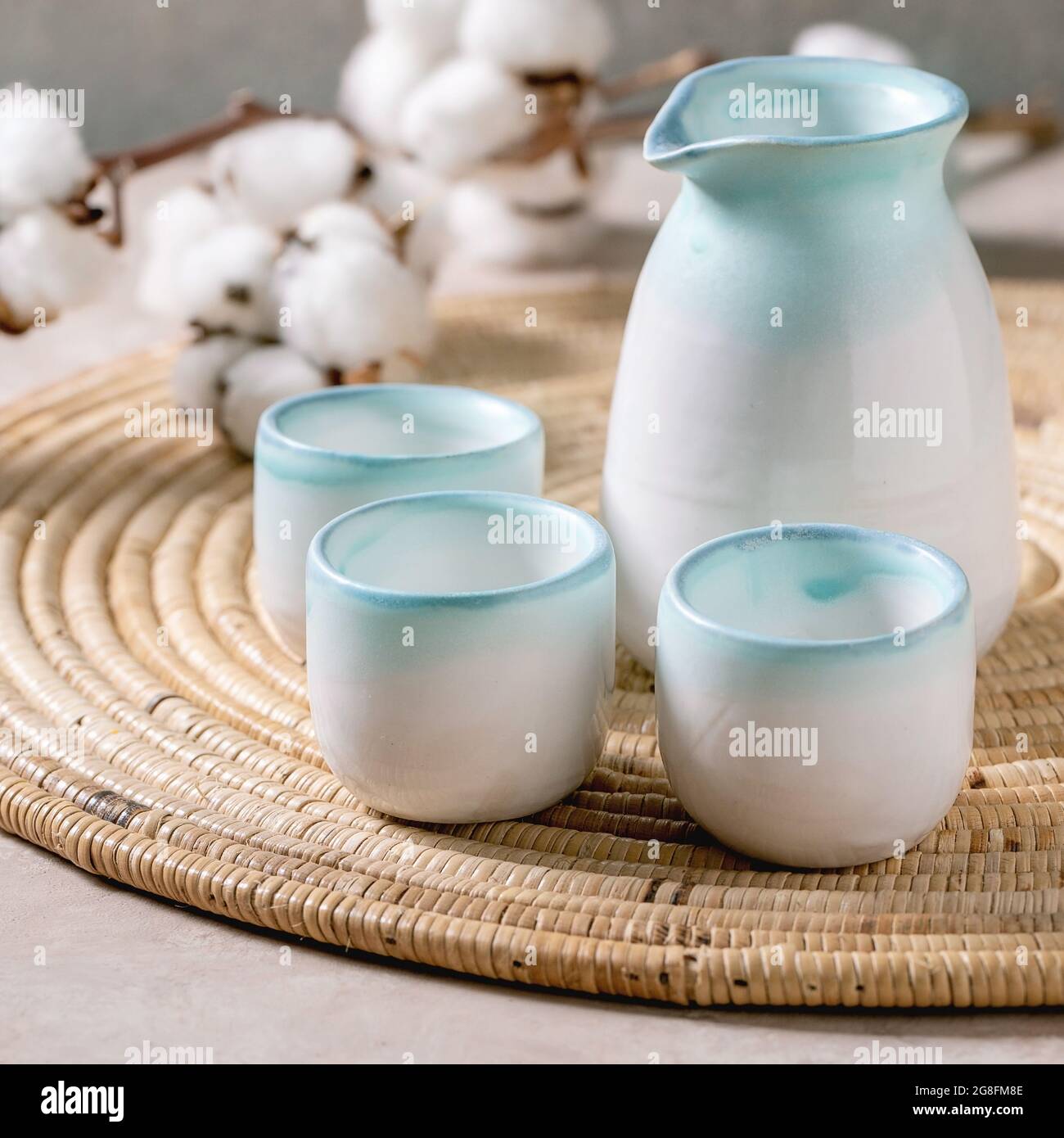 Sake ceramic set Stock Photo - Alamy