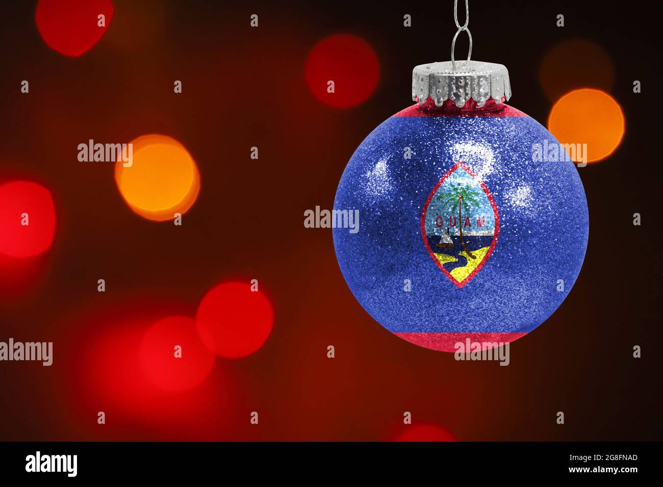 Colorful blurred background and applied the flag of Guam on the New ...