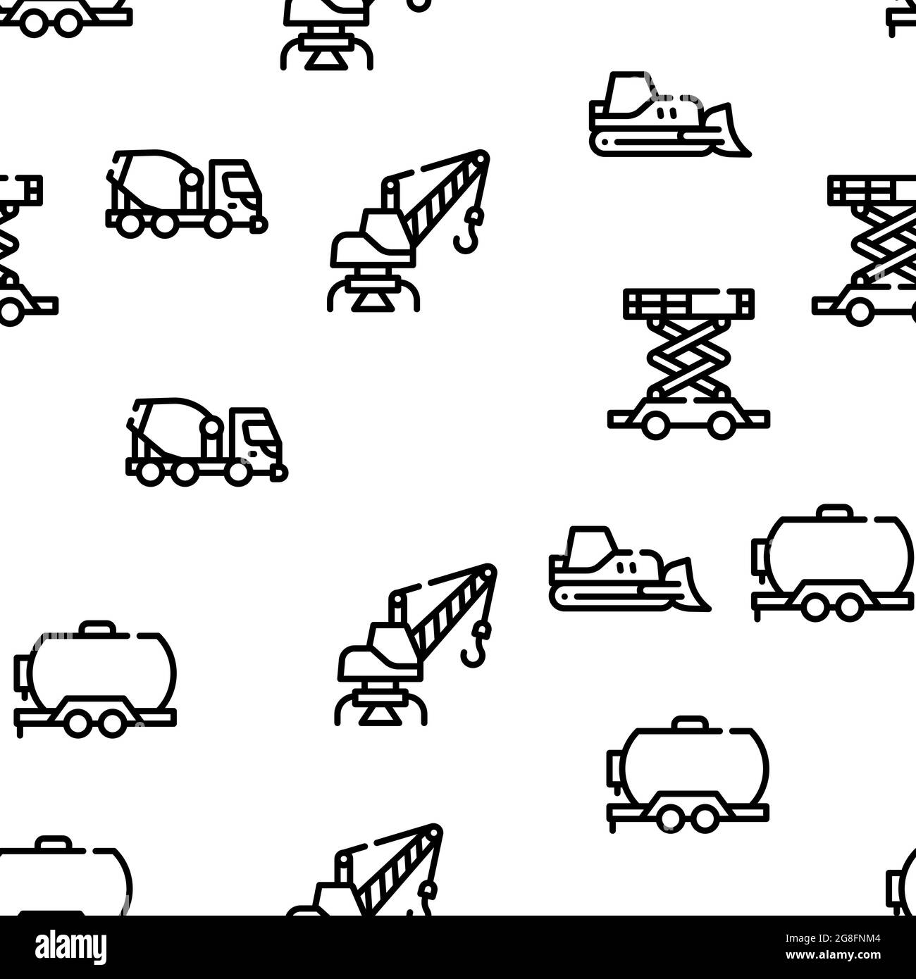 Construction Vehicle Vector Seamless Pattern Stock Vector Image & Art ...