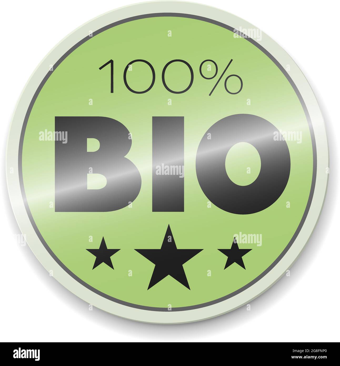glossy green 100 percent BIO sticker isolated on white, vector ...