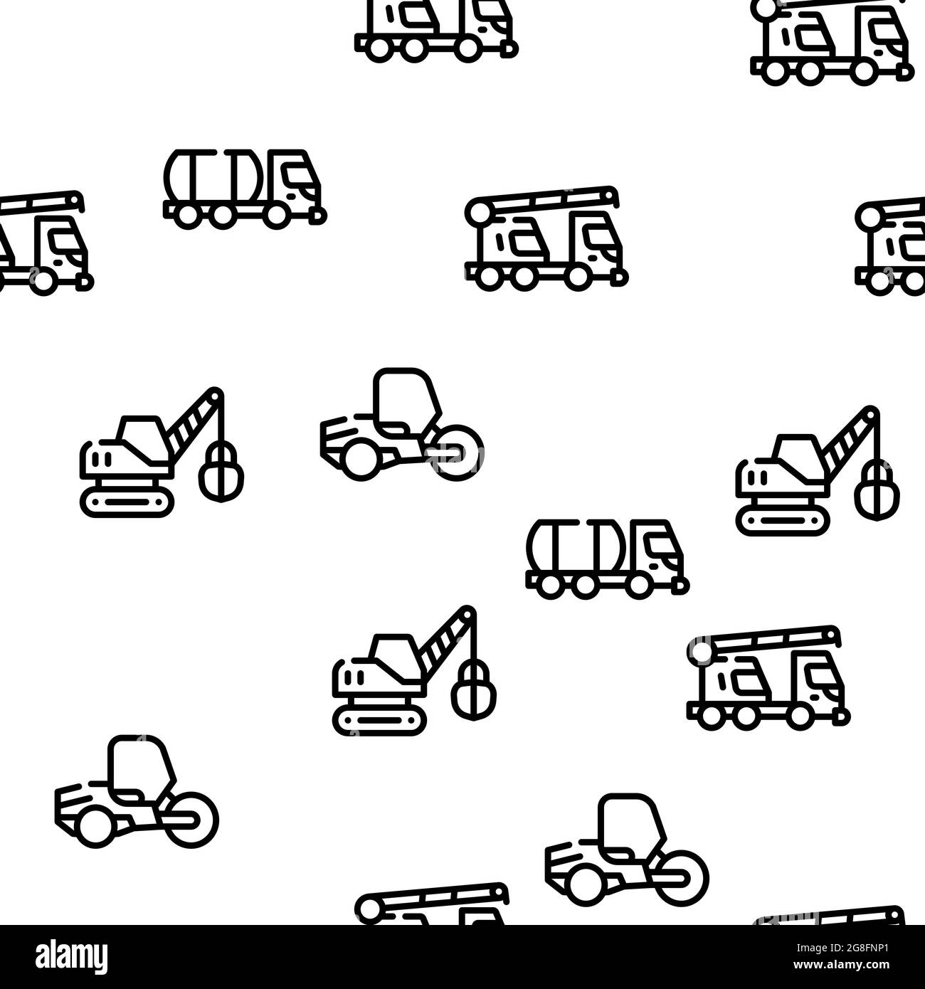 Construction Vehicle Vector Seamless Pattern Stock Vector Image & Art ...