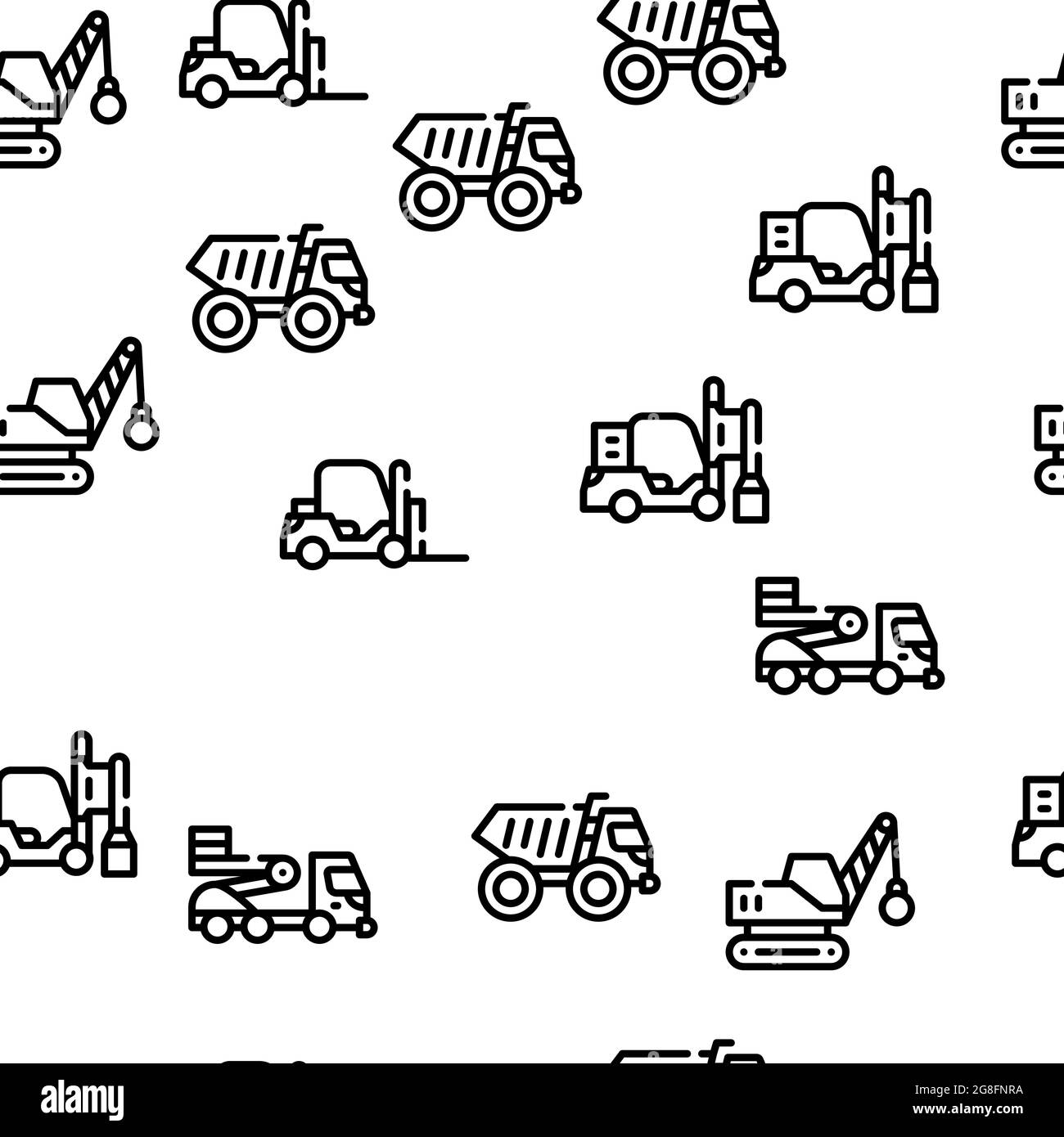 Construction Vehicle Vector Seamless Pattern Stock Vector Image & Art ...
