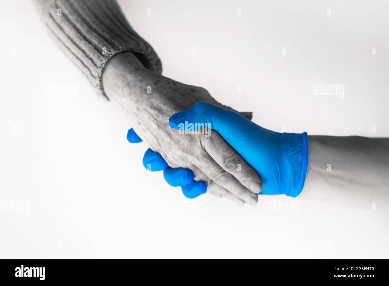 Woman handshake glove hi-res stock photography and images - Alamy