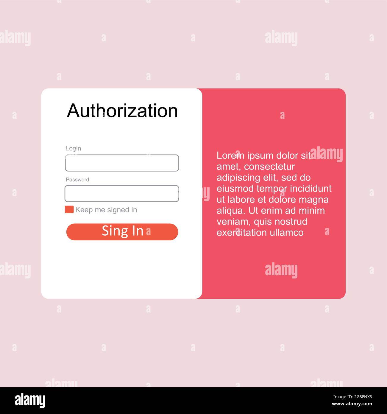 Member login form interface. For web page, site, mobile applications ...