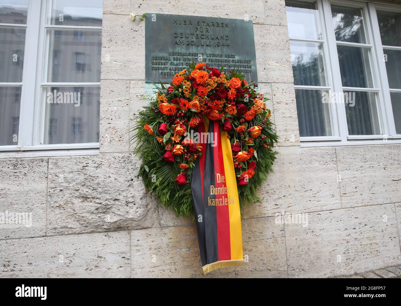 Berlin, Germany. 20th July, 2021. The German Chancellor laid a wreath ...