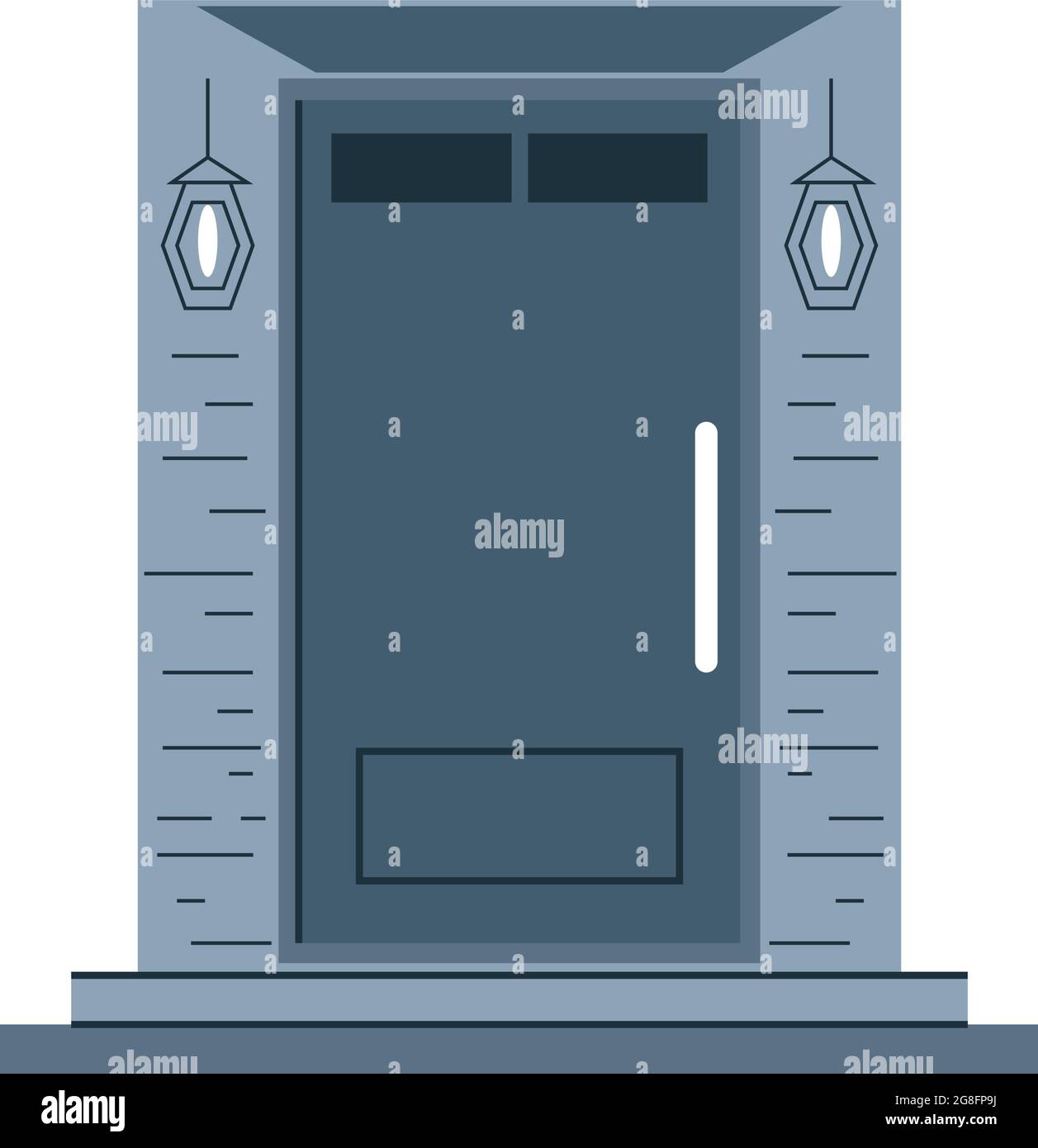 front door and lamps Stock Vector Image & Art - Alamy