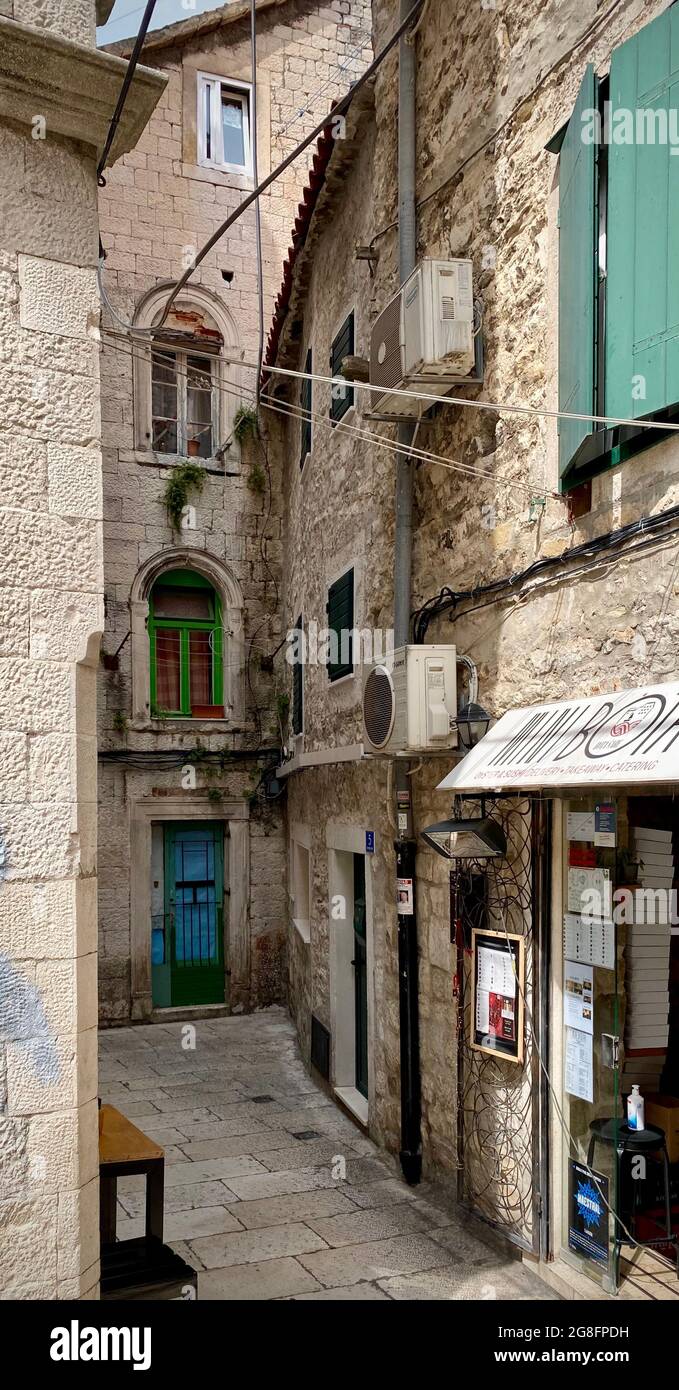 Stone buildings from the palace of Roman emperor Diocletian in the town ...