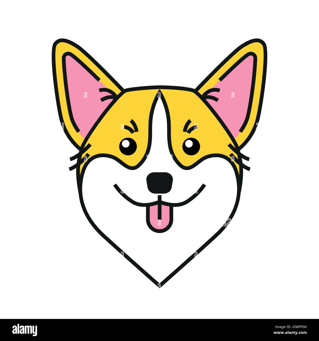 Cute corgi dog smiling. Welsh corgi icon Stock Vector Image & Art - Alamy