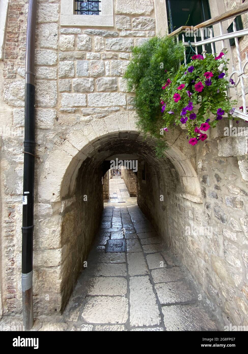 Stone buildings from the palace of Roman emperor Diocletian in the town ...