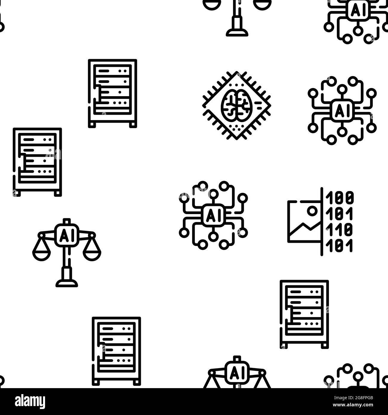 Artificial Intelligence System Vector Seamless Pattern Stock Vector ...