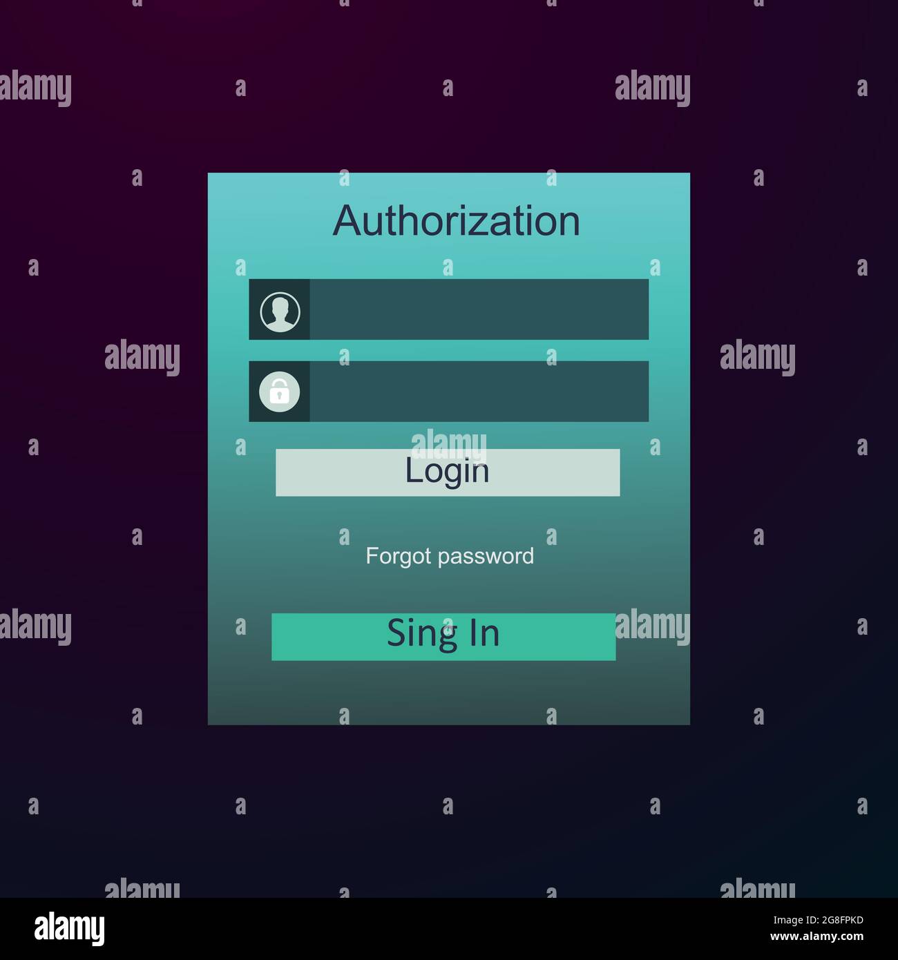 Web login form template Stock Vector Images - Alamy