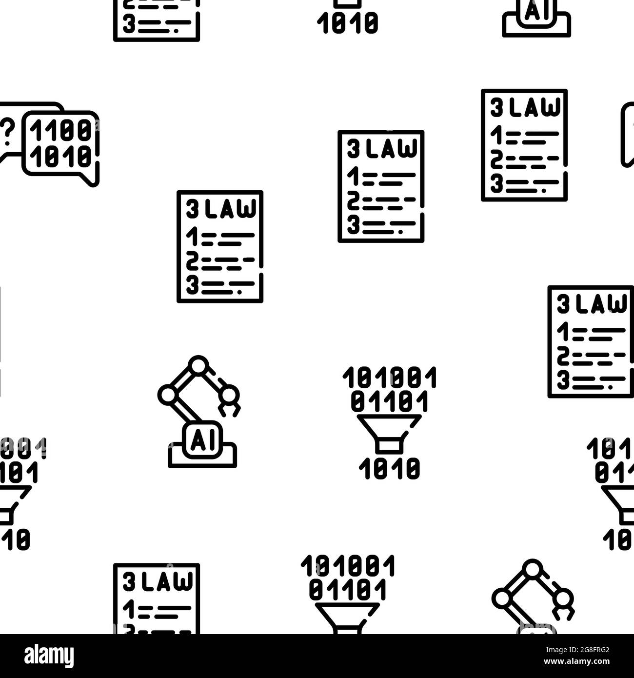 Artificial Intelligence System Vector Seamless Pattern Stock Vector ...