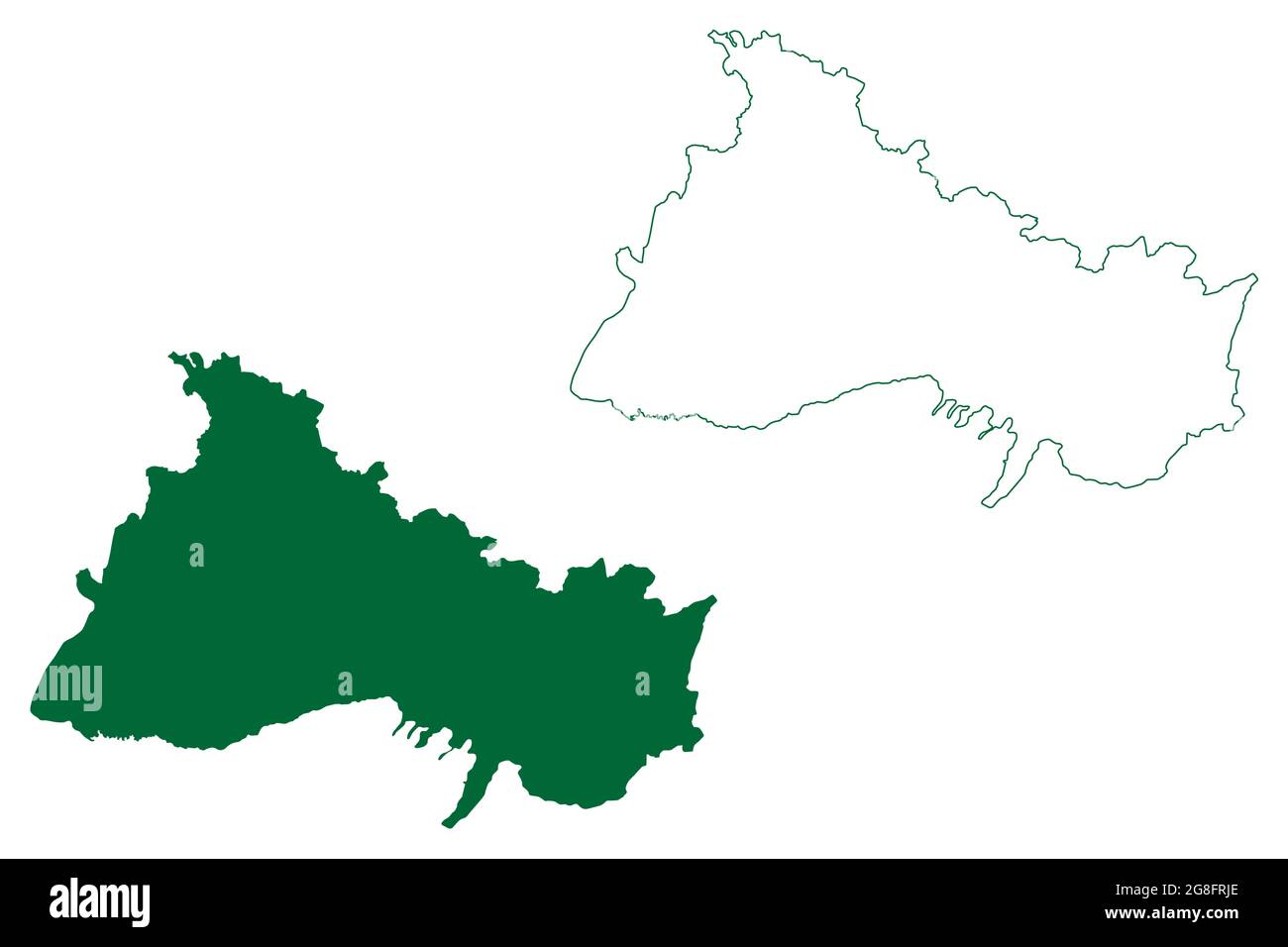 Dharmapuri district (Tamil Nadu State, Republic of India) map vector ...