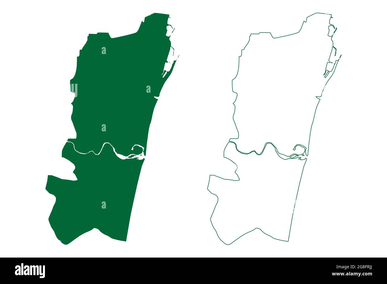 Chennai district (Tamil Nadu State, Republic of India) map vector ...